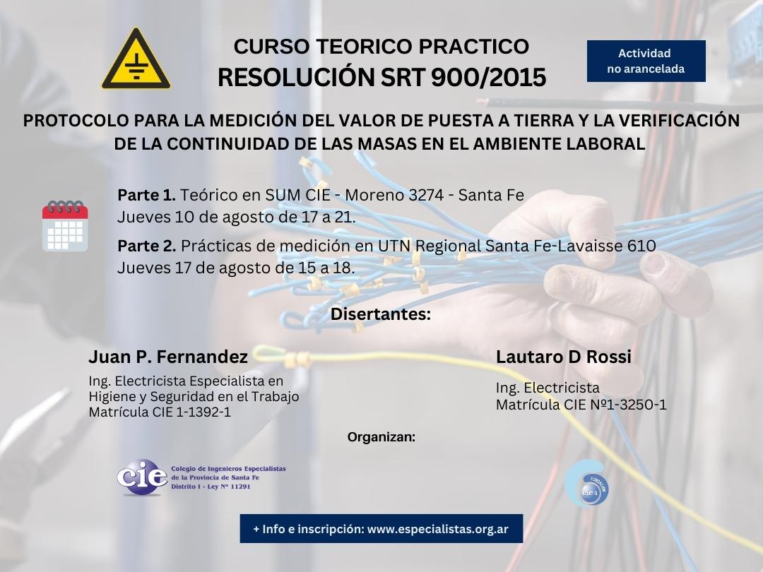 Curso teórico práctico. Resolución SRT 900/15 - Cie